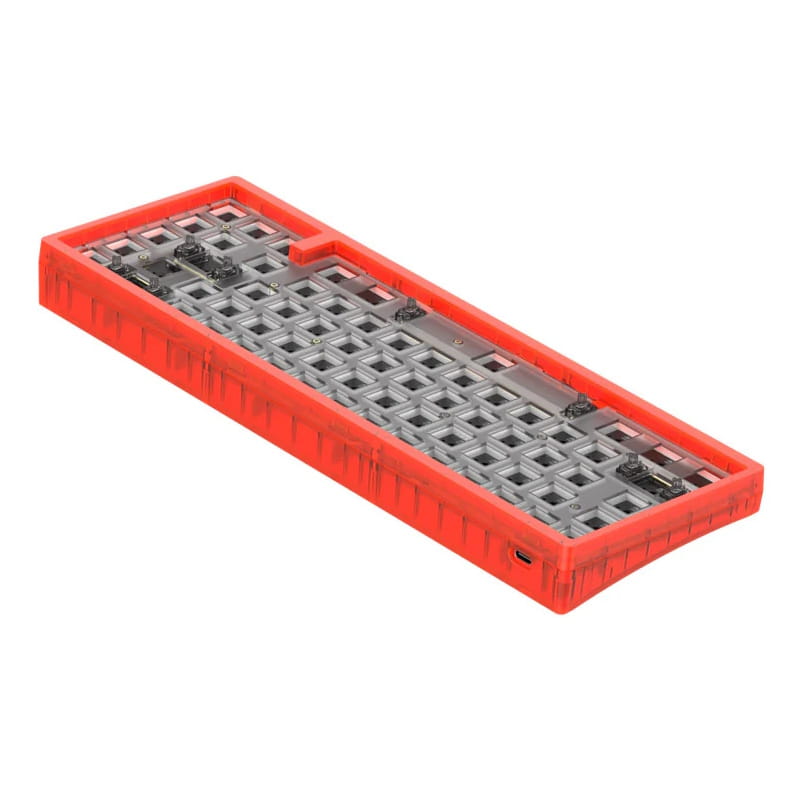 KBDFans KBD67 Lite R3 Transparent Orange Mechanical Keyboard DIY Kit ...